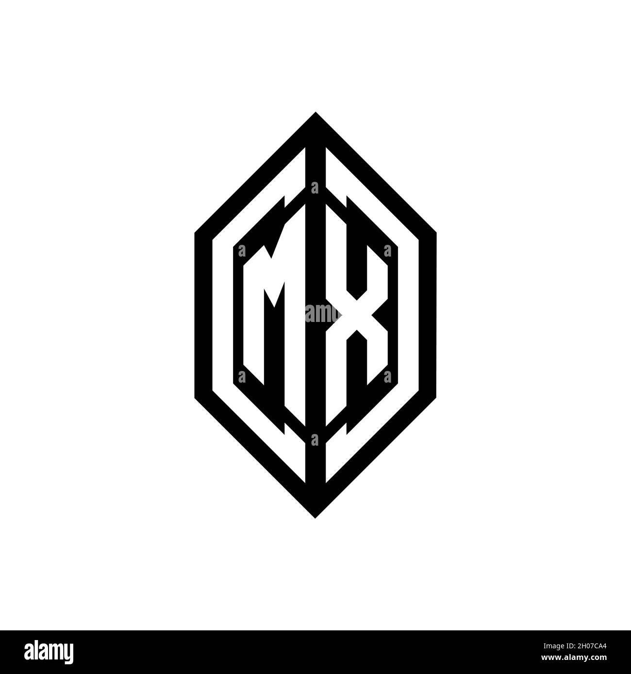 MX logo with geometric shape vector monogram design template isolated on white background Stock ...
