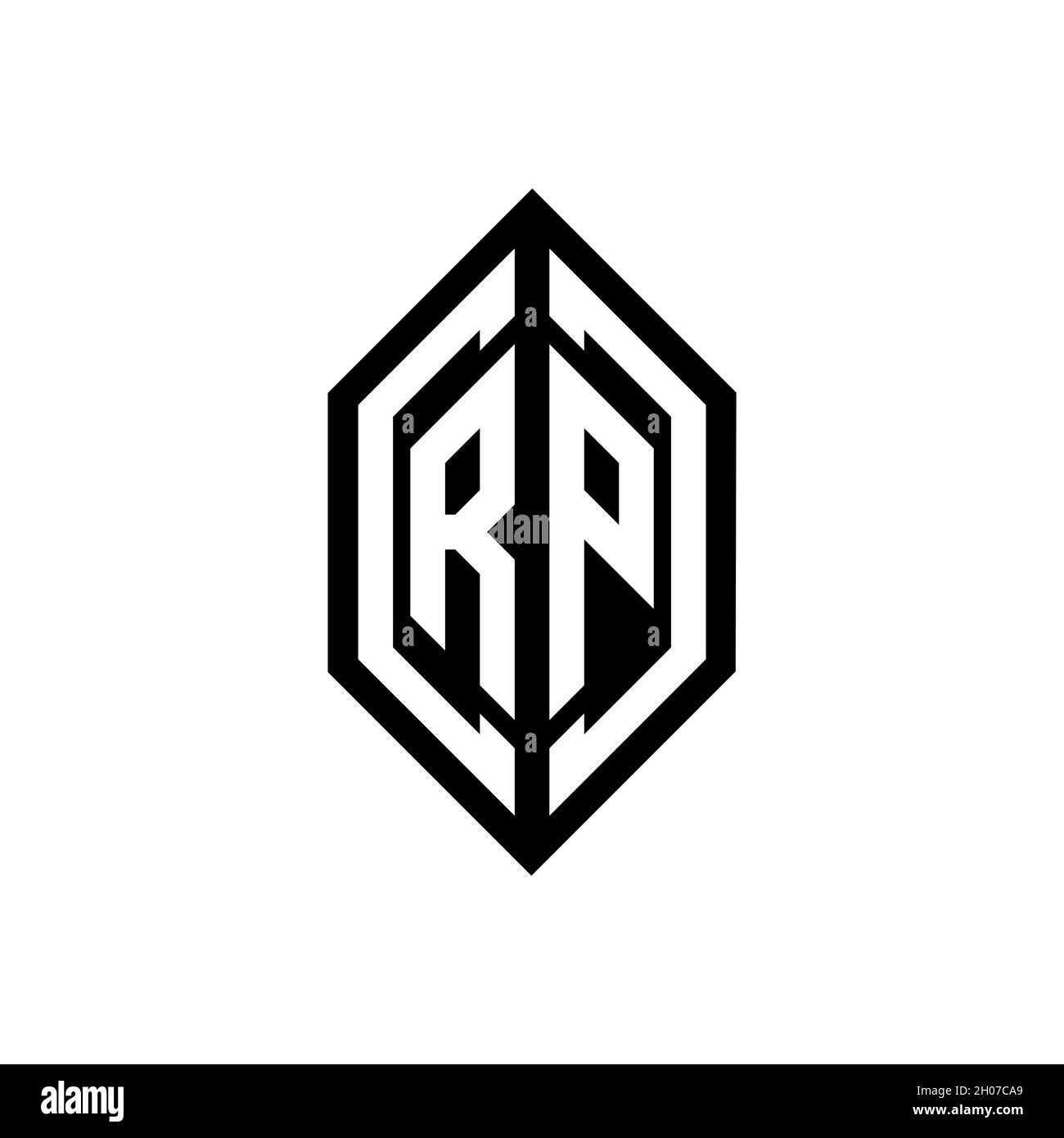 RP logo with geometric shape vector monogram design template isolated ...