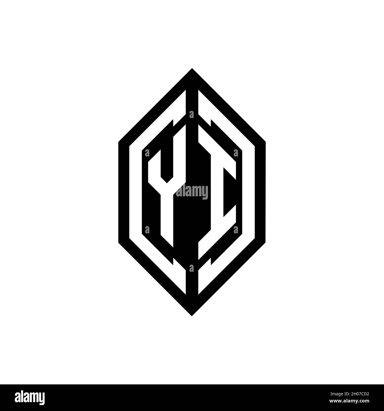 YI logo with geometric shape vector monogram design template isolated ...