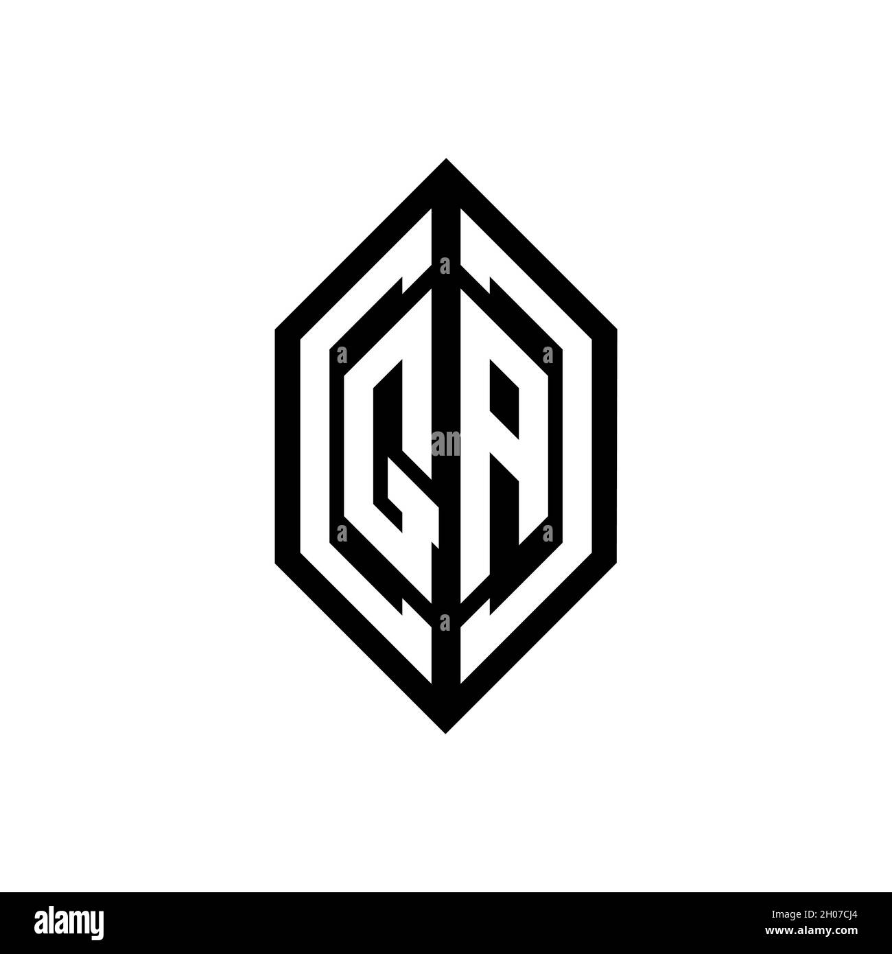 QA logo with geometric shape vector monogram design template isolated on white background Stock ...