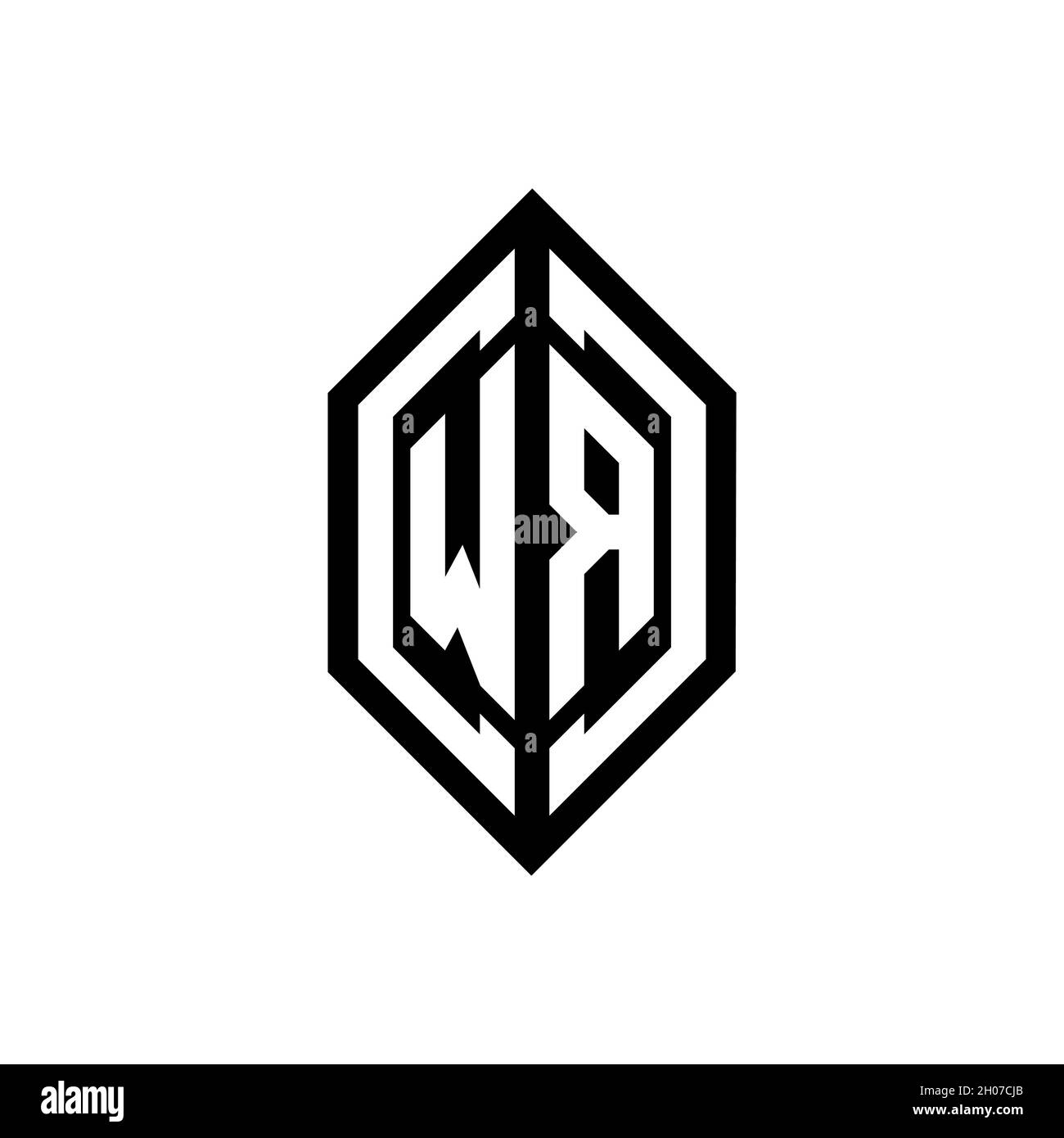 WR logo with geometric shape vector monogram design template isolated ...