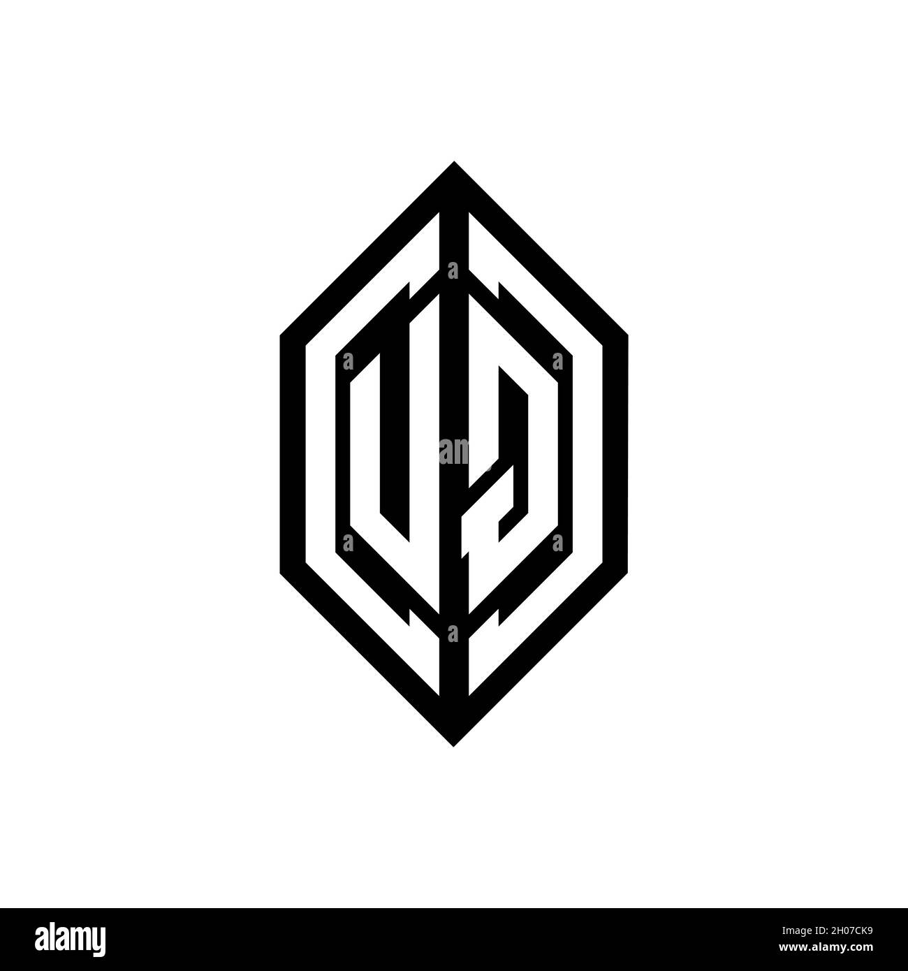 UQ logo with geometric shape vector monogram design template isolated ...