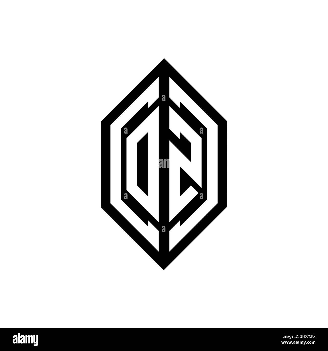 OZ logo with geometric shape vector monogram design template isolated ...