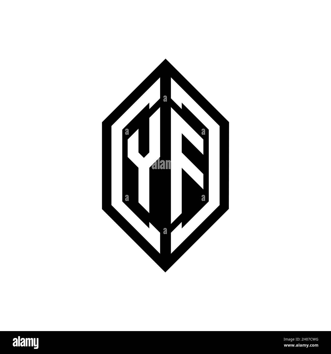 YF logo with geometric shape vector monogram design template isolated ...