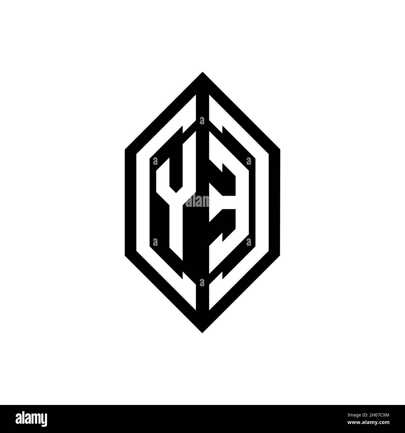 YE logo with geometric shape vector monogram design template isolated ...