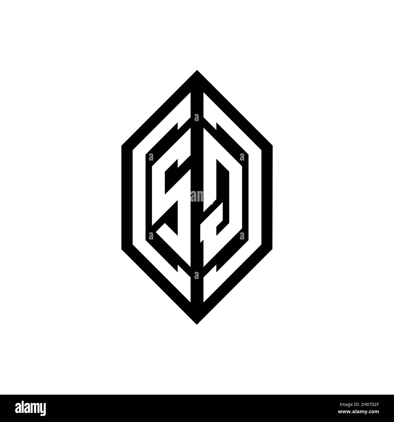 SQ logo with geometric shape vector monogram design template isolated ...