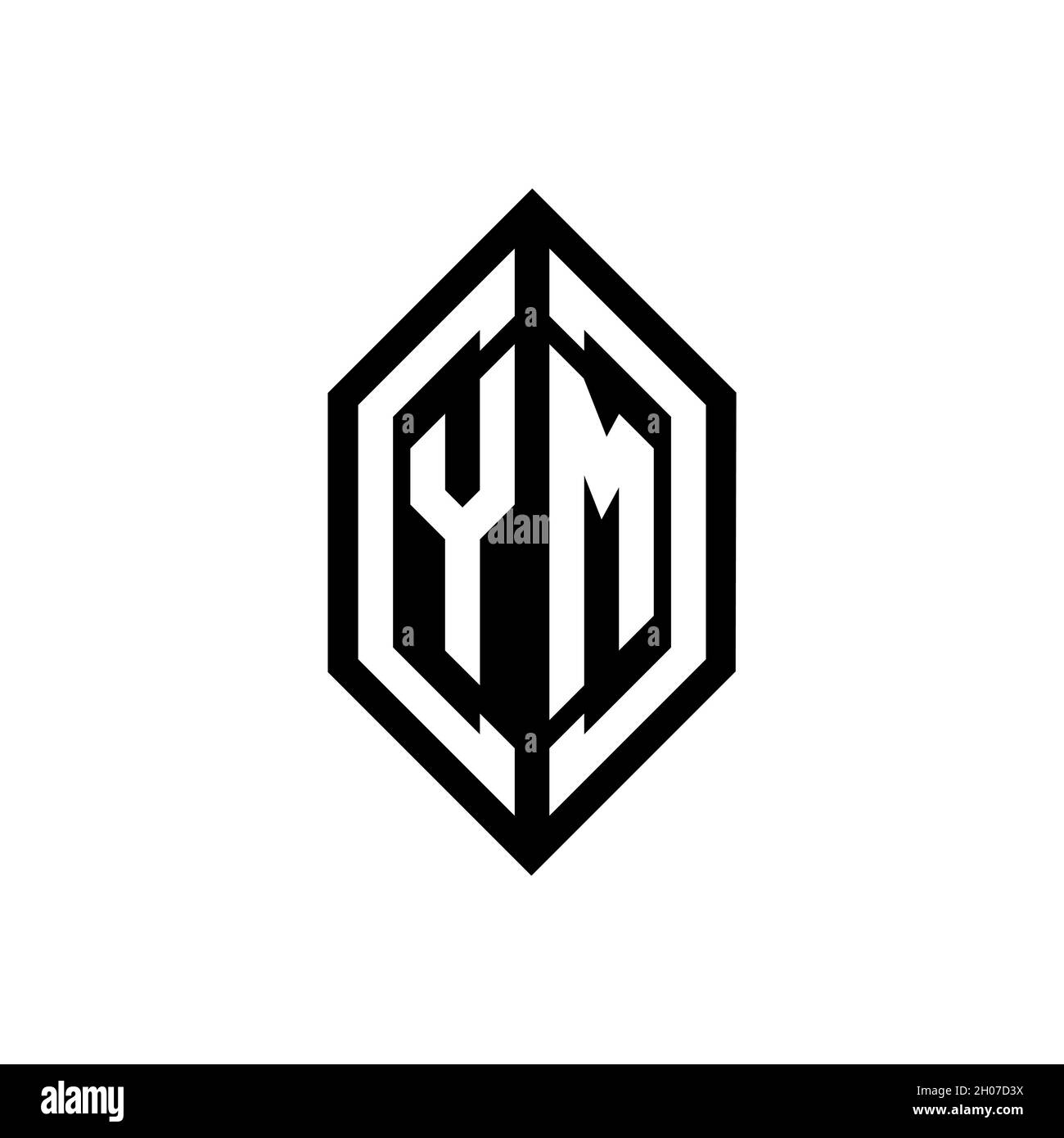 YM logo with geometric shape vector monogram design template isolated on white background Stock ...