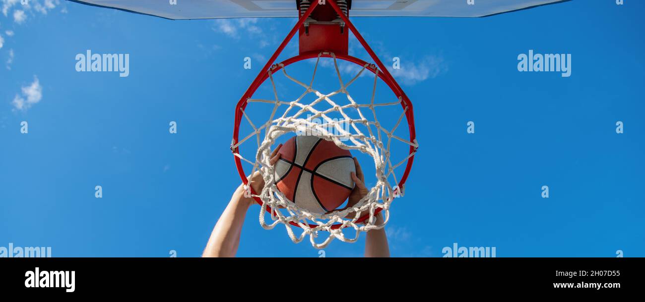 Basketball ball dunk through hi-res stock photography and images - Alamy