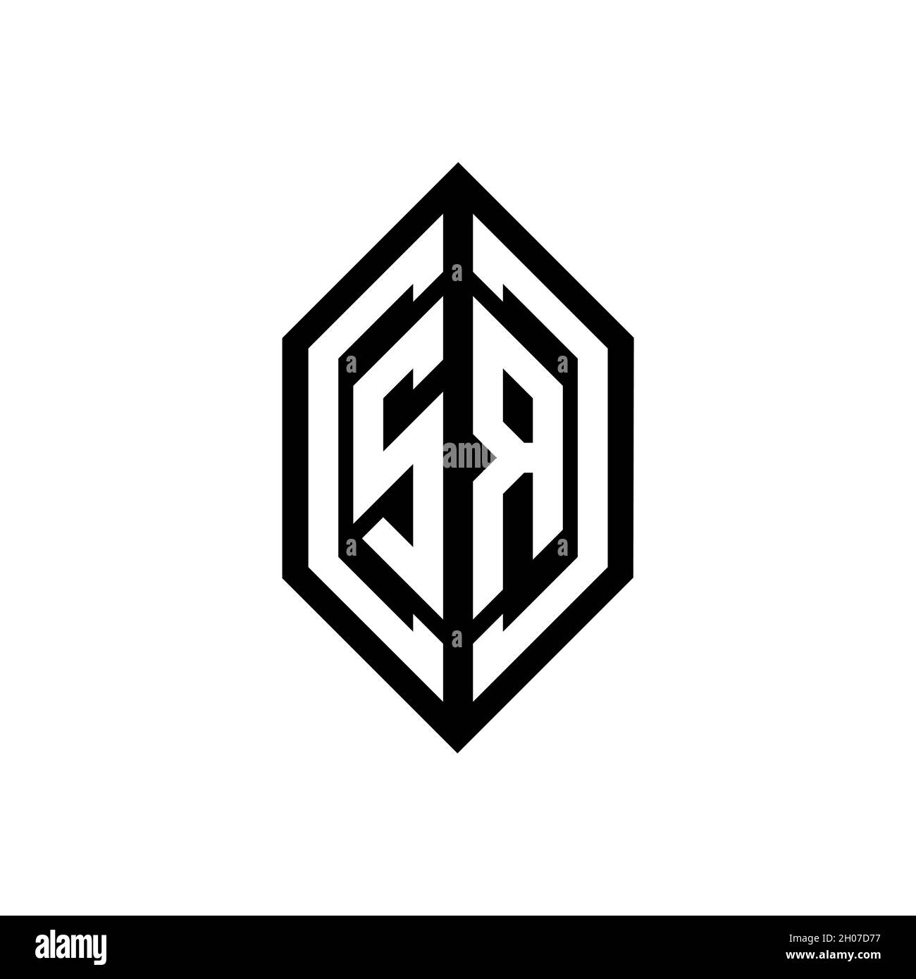 SR logo with geometric shape vector monogram design template isolated ...