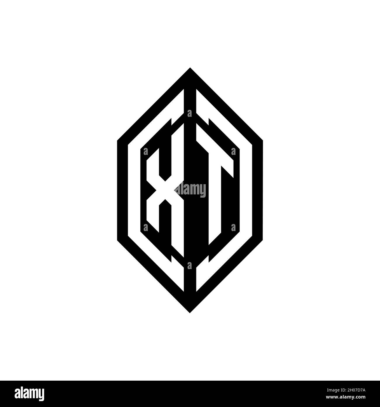 XT logo with geometric shape vector monogram design template isolated on white background Stock ...