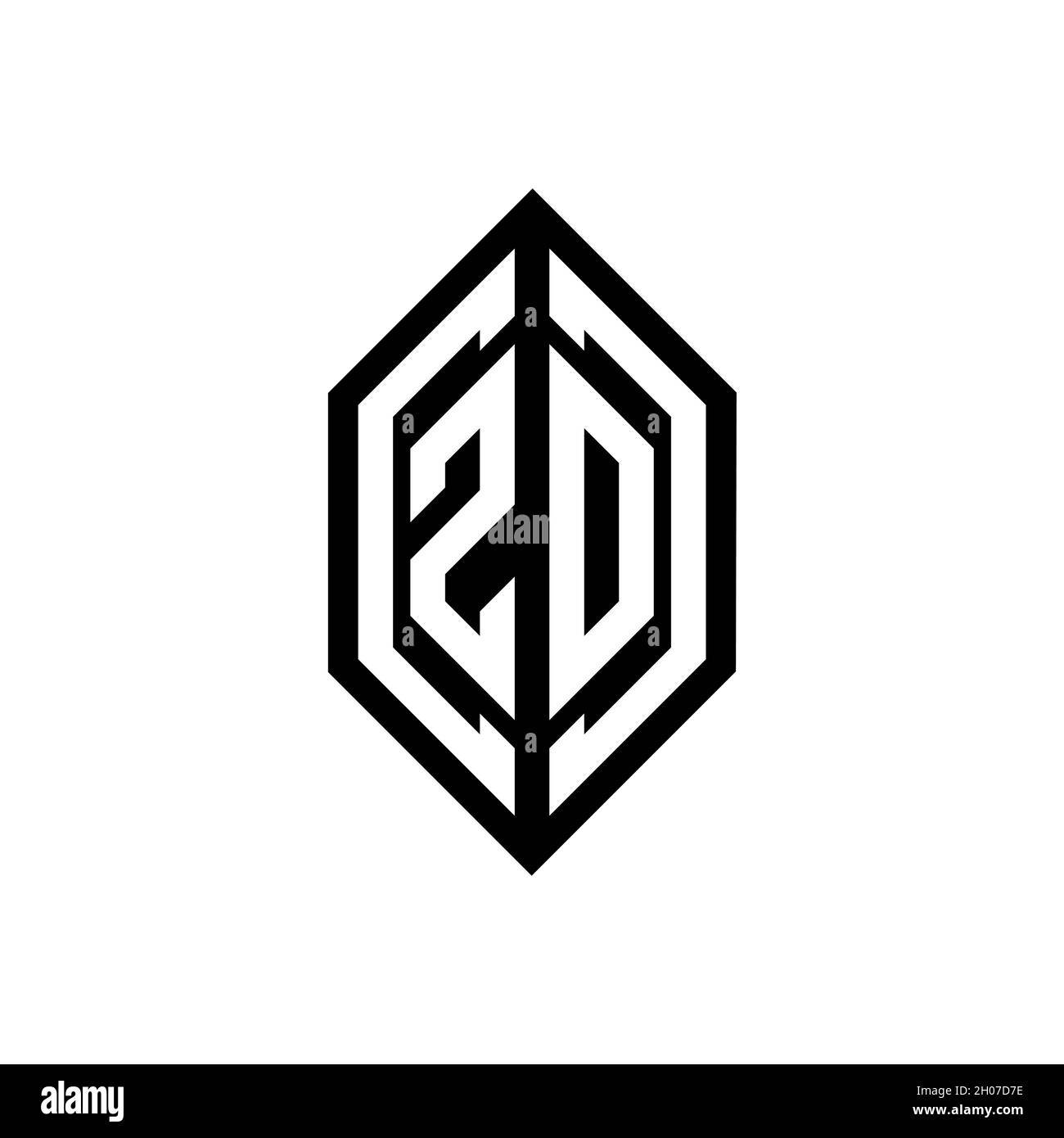 ZO logo with geometric shape vector monogram design template isolated ...