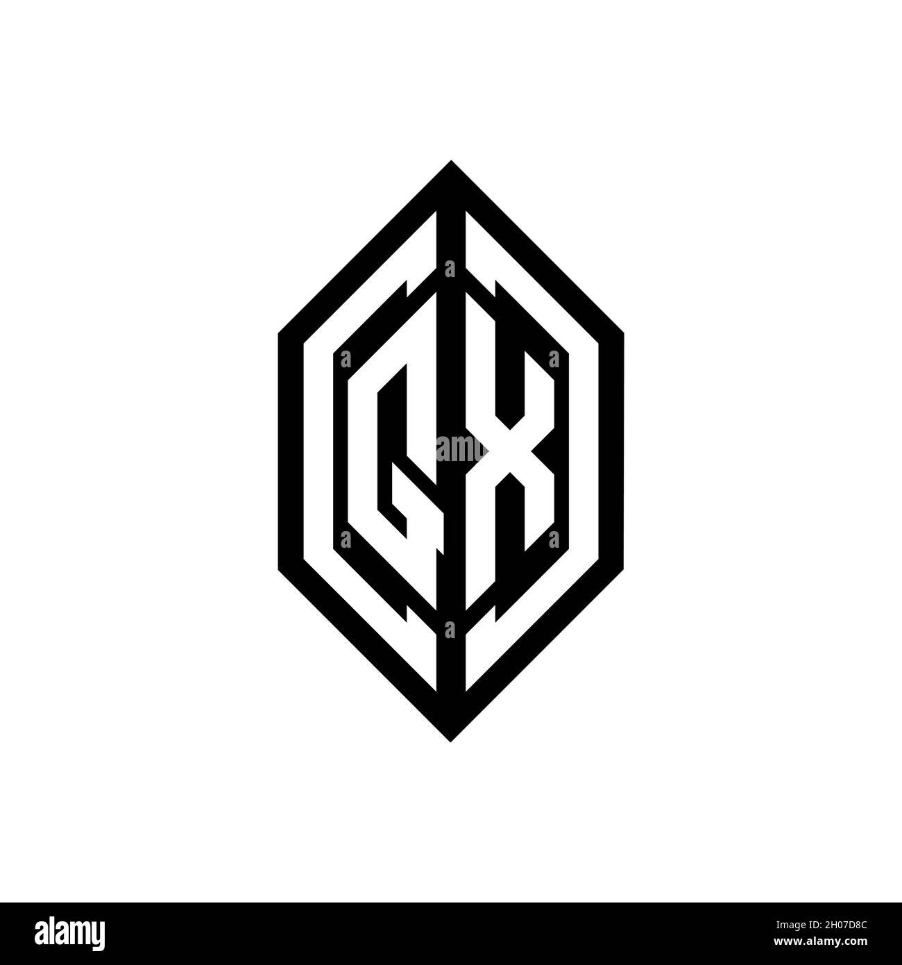 QX logo with geometric shape vector monogram design template isolated ...