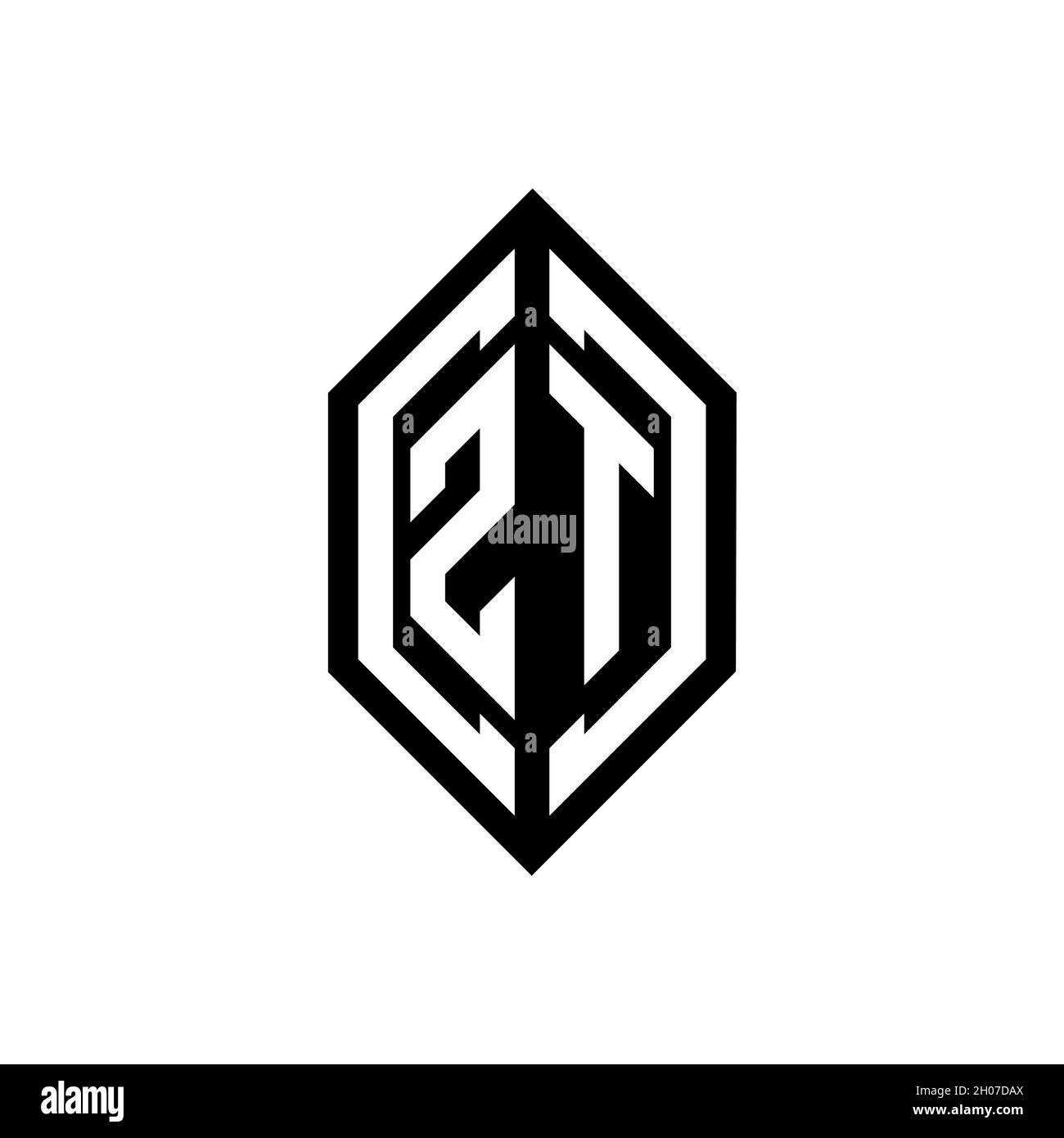 ZT logo with geometric shape vector monogram design template isolated ...