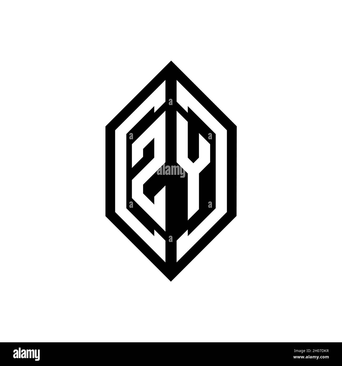 ZY logo with geometric shape vector monogram design template isolated on white background Stock ...