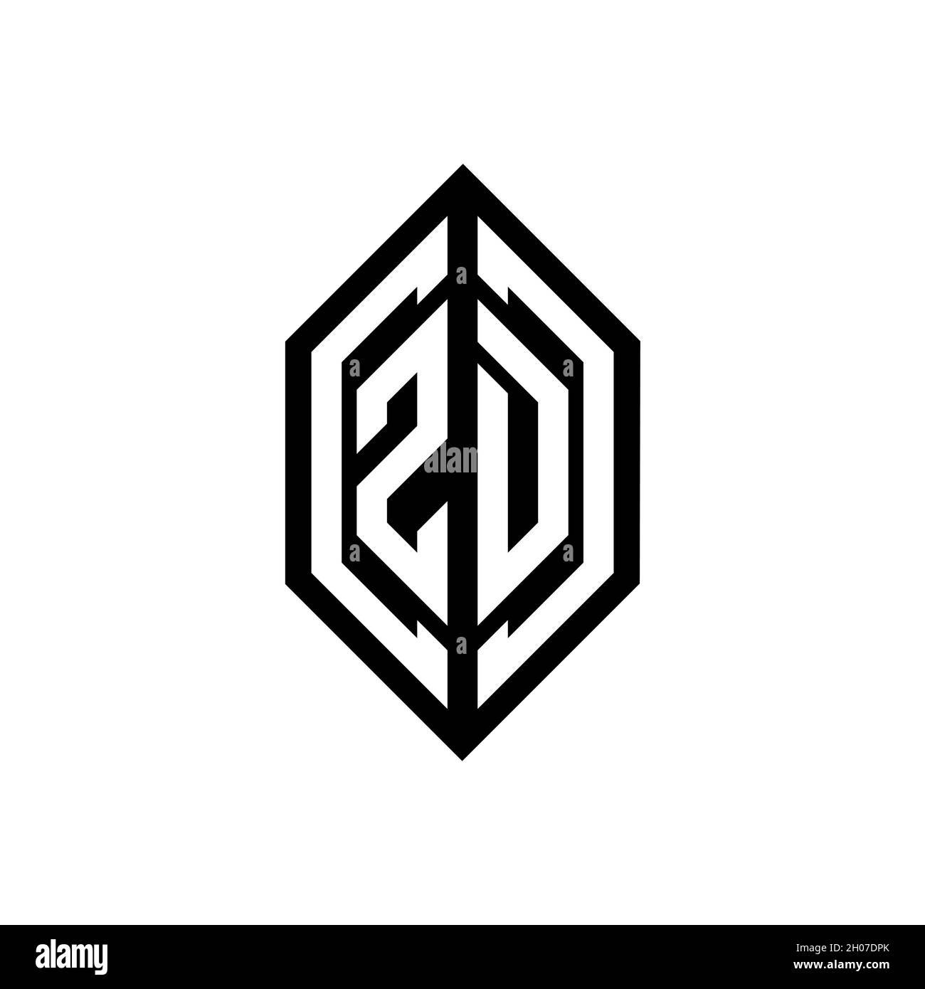 ZD logo with geometric shape vector monogram design template isolated ...