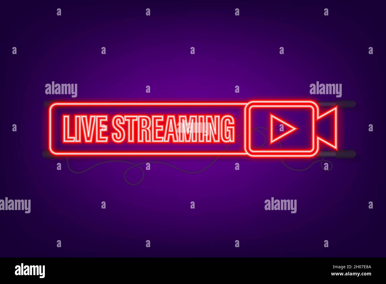 Live streaming logo. Neon icon. Stream interface. Vector stock ...