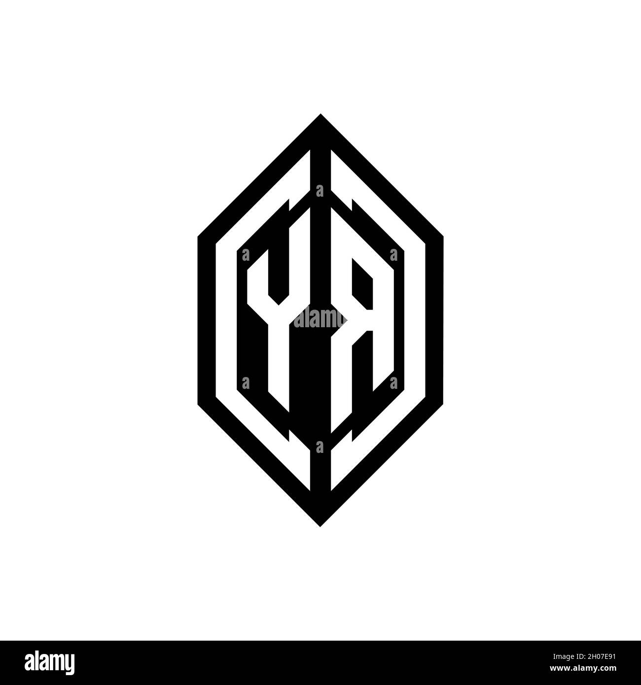 YR logo with geometric shape vector monogram design template isolated ...