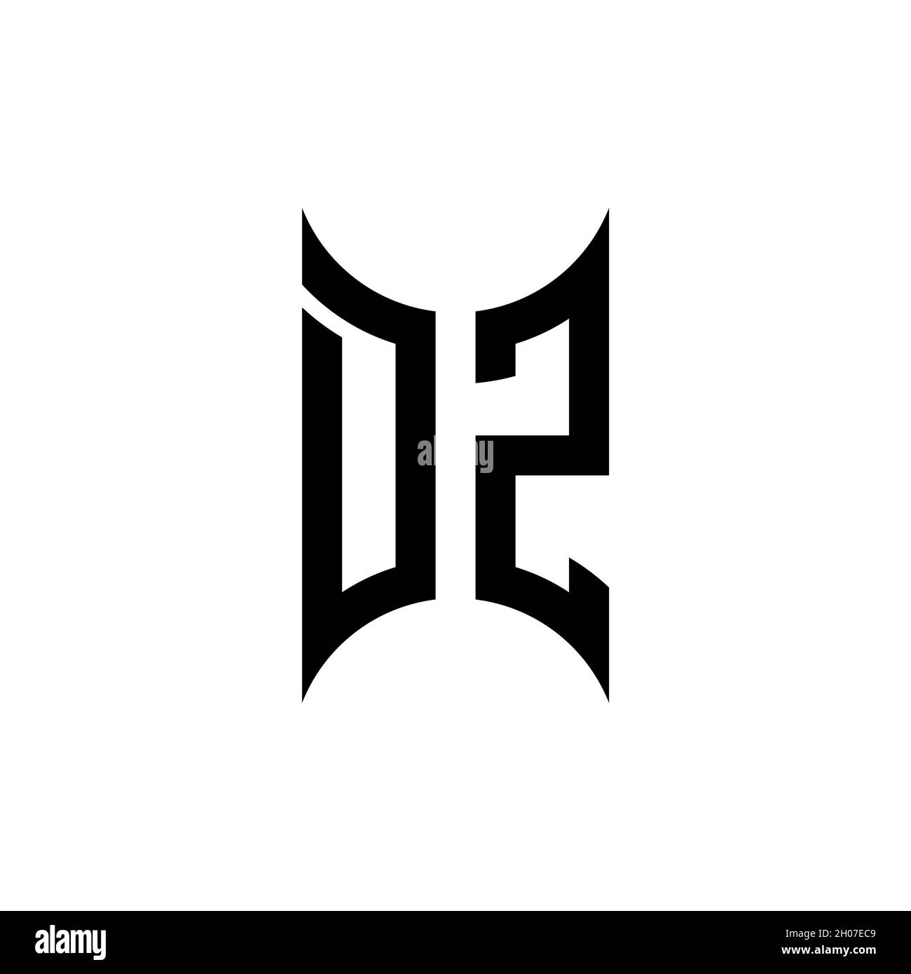 DZ Monogram geometric shape style template. Monogram initial design ...