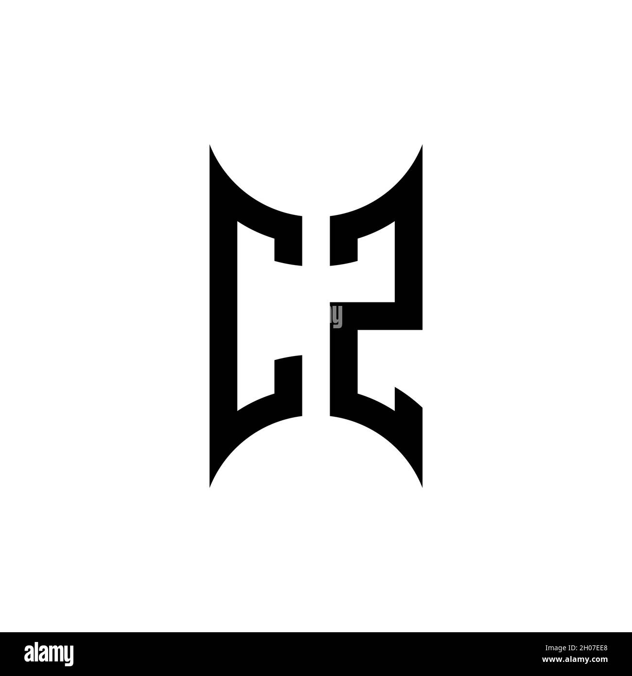 CZ Monogram geometric shape style template. Monogram initial design ...