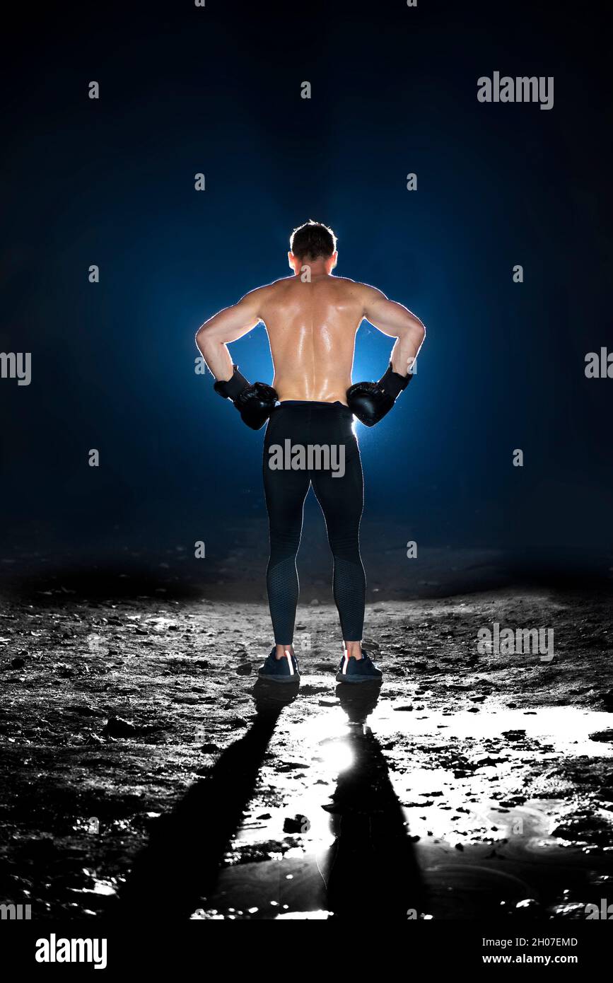 Young boxer preparing for his training and a fight Stock Photo - Alamy