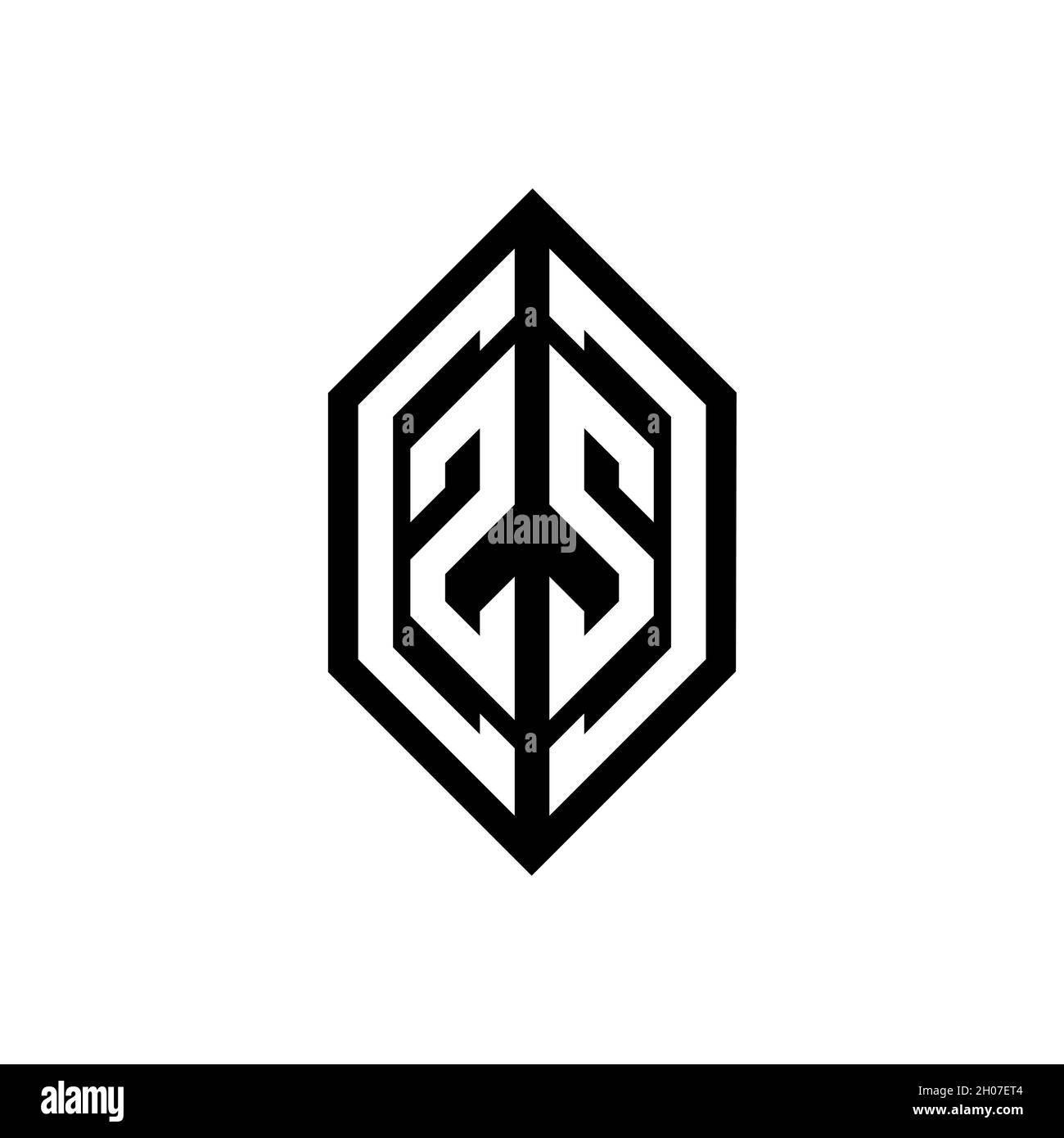 ZS logo with geometric shape vector monogram design template isolated ...