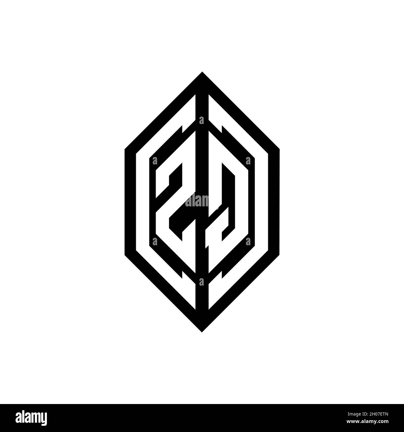 ZQ logo with geometric shape vector monogram design template isolated ...