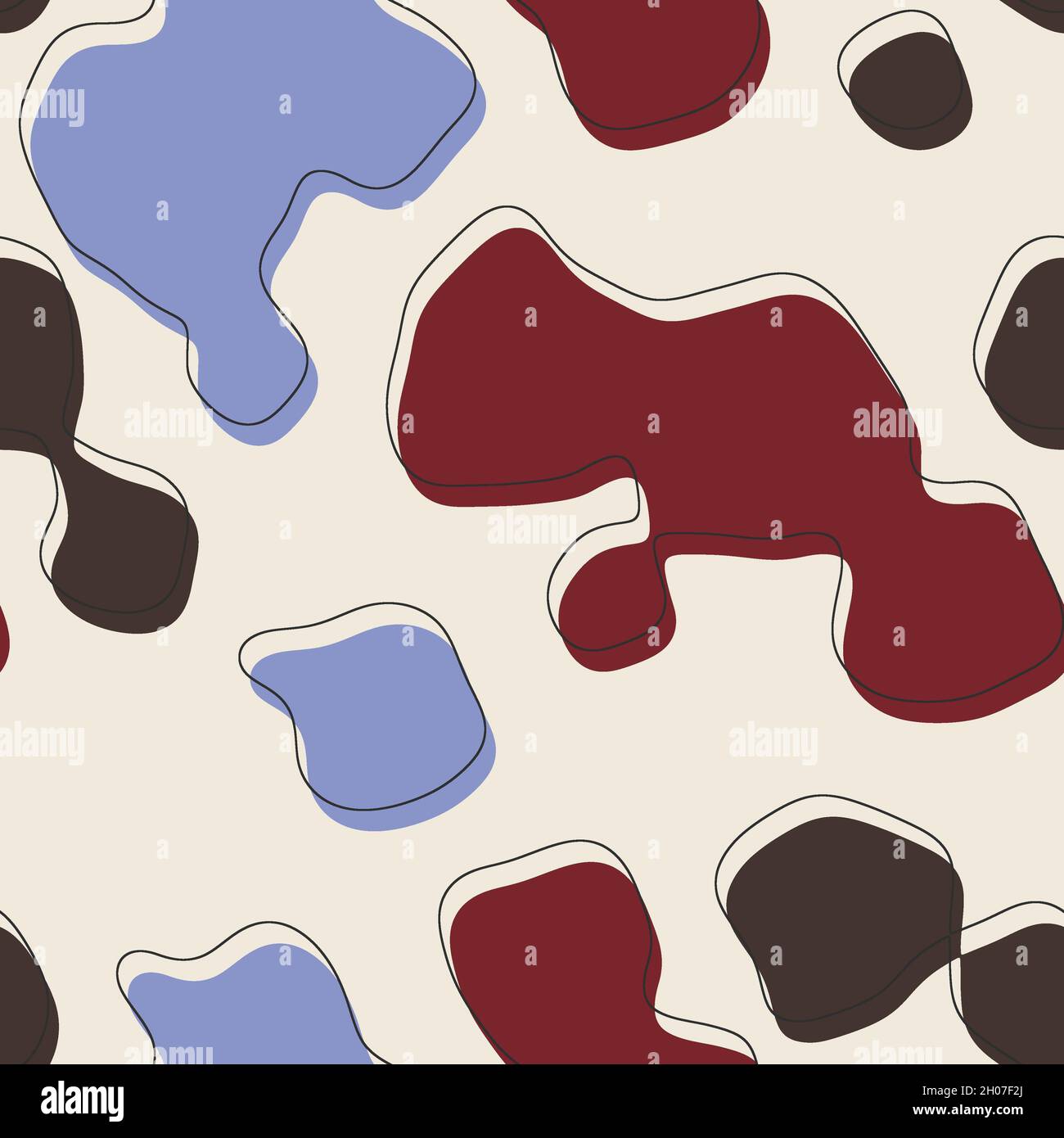 Seamless abstract organic blog shapes in various colors with offset ...