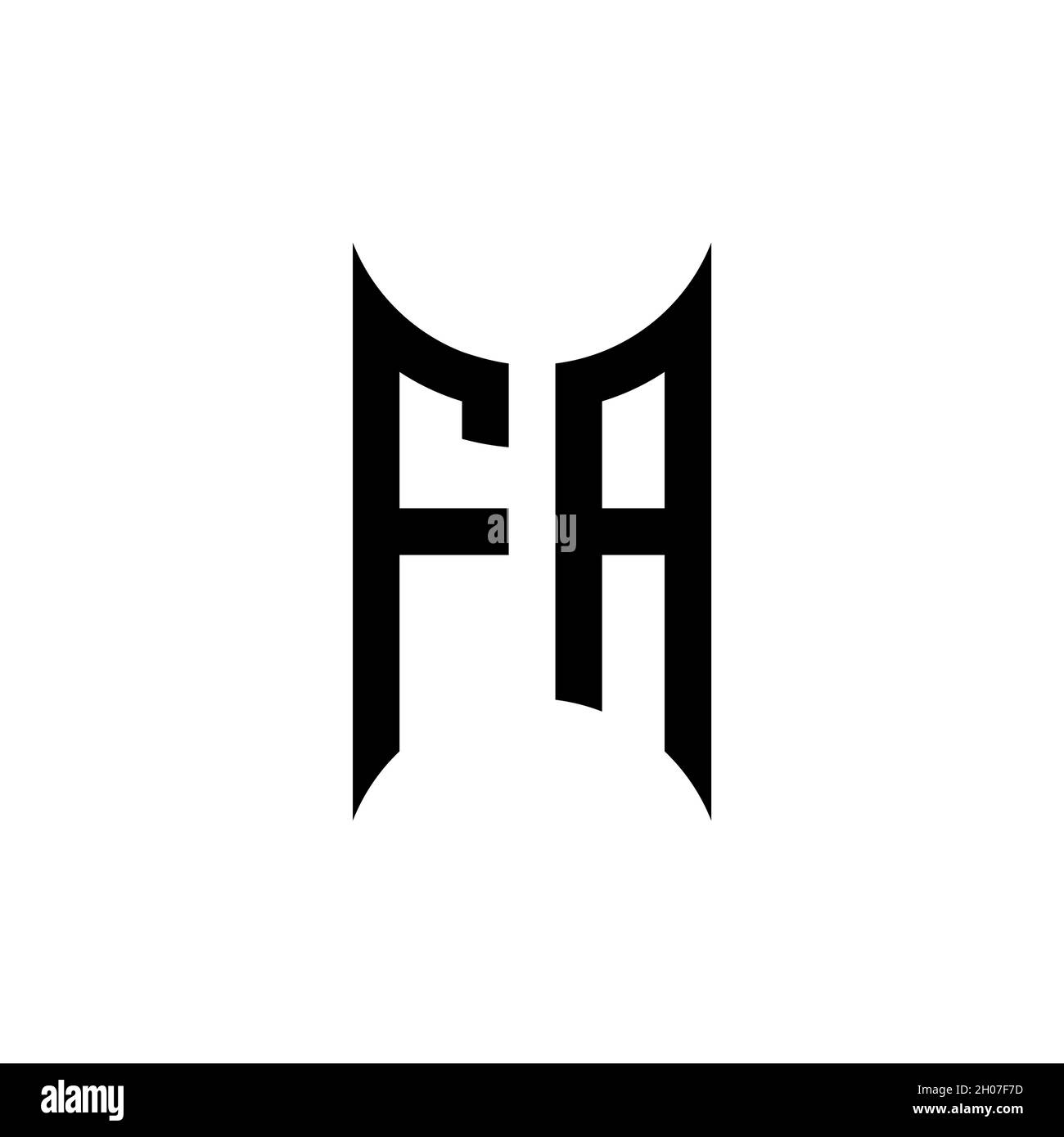 FA Monogram geometric shape style template. Monogram initial design ...
