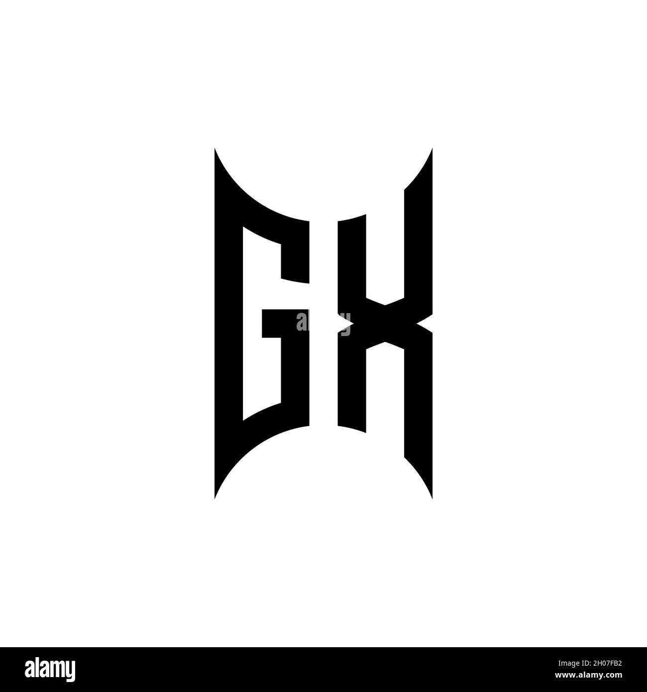 GX Monogram geometric shape style template. Monogram initial design ...