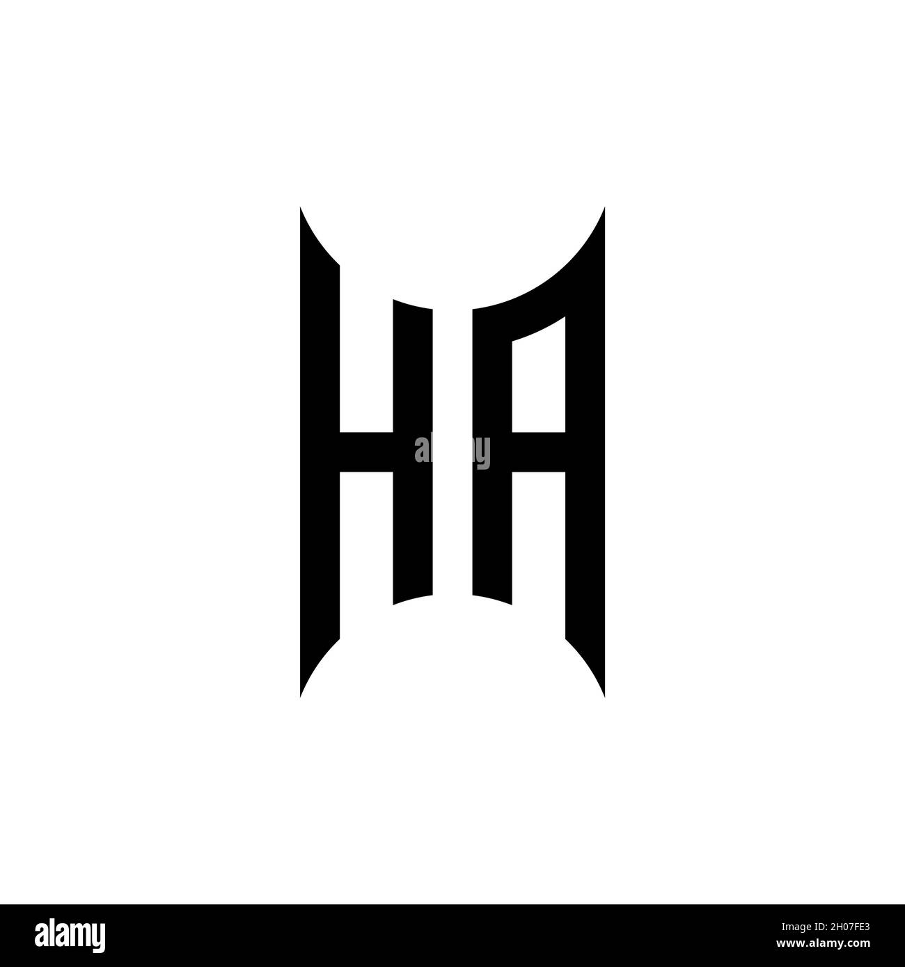 HA Monogram geometric shape style template. Monogram initial design ...