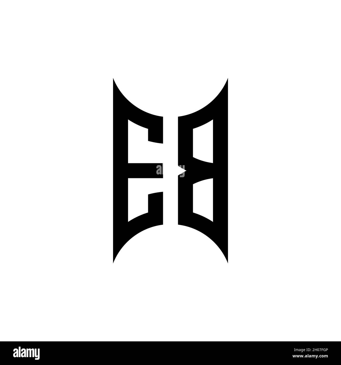 EB Monogram geometric shape style template. Monogram initial design ...