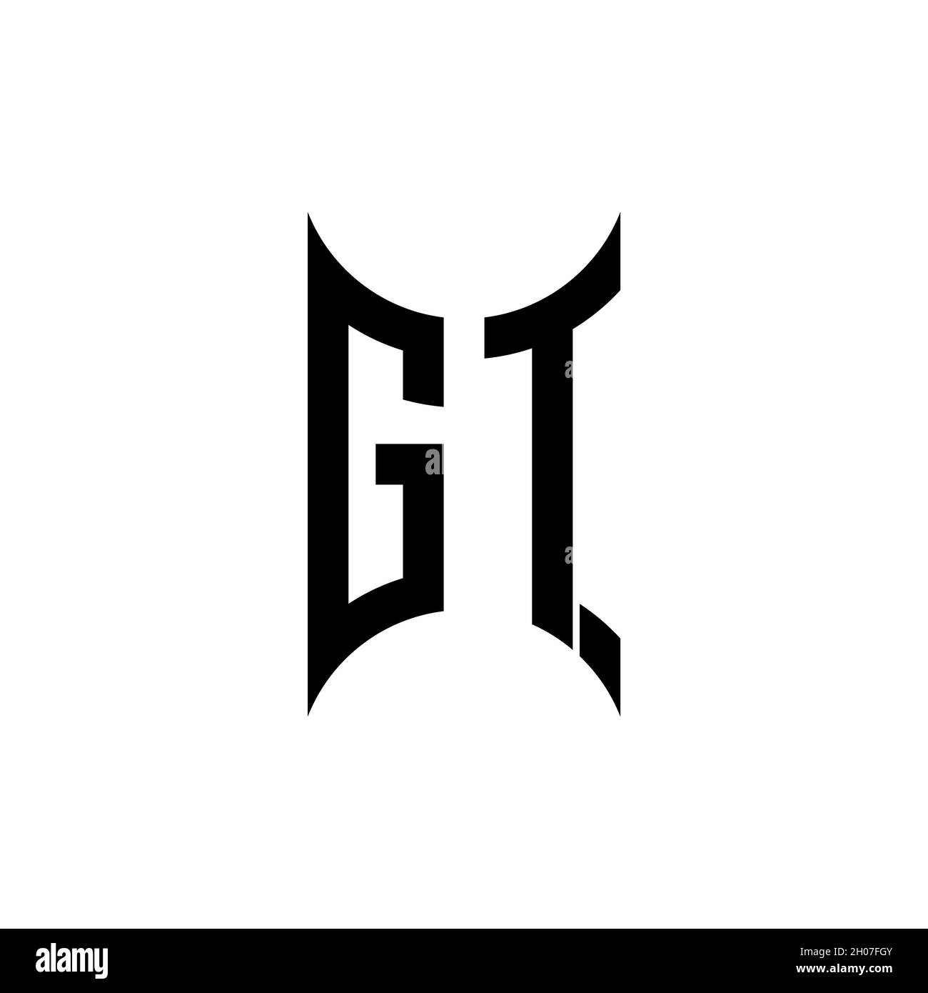 GT Monogram geometric shape style template. Monogram initial design ...