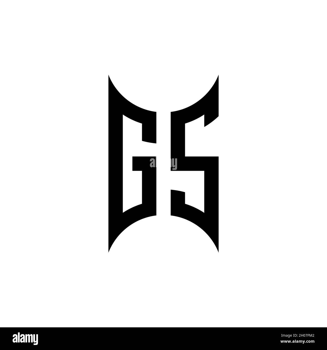 GS Monogram geometric shape style template. Monogram initial design ...