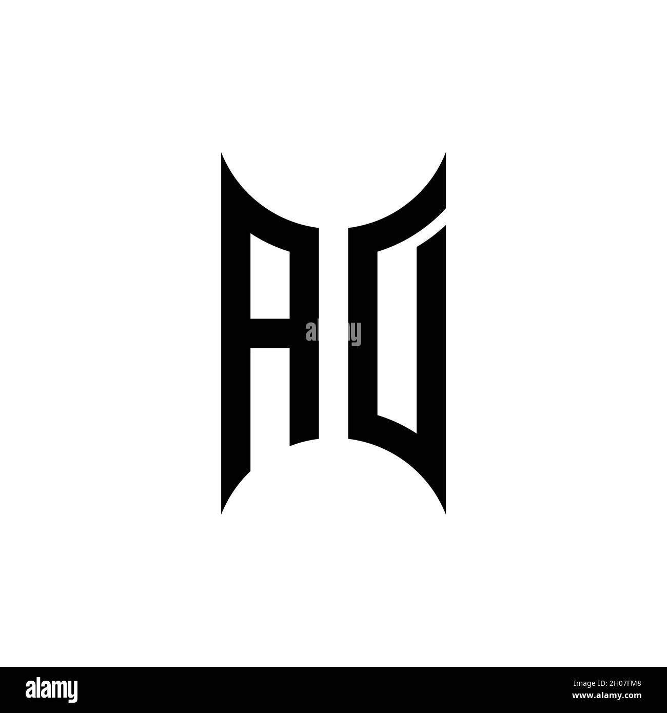 AD Monogram geometric shape style template. Monogram initial design ...