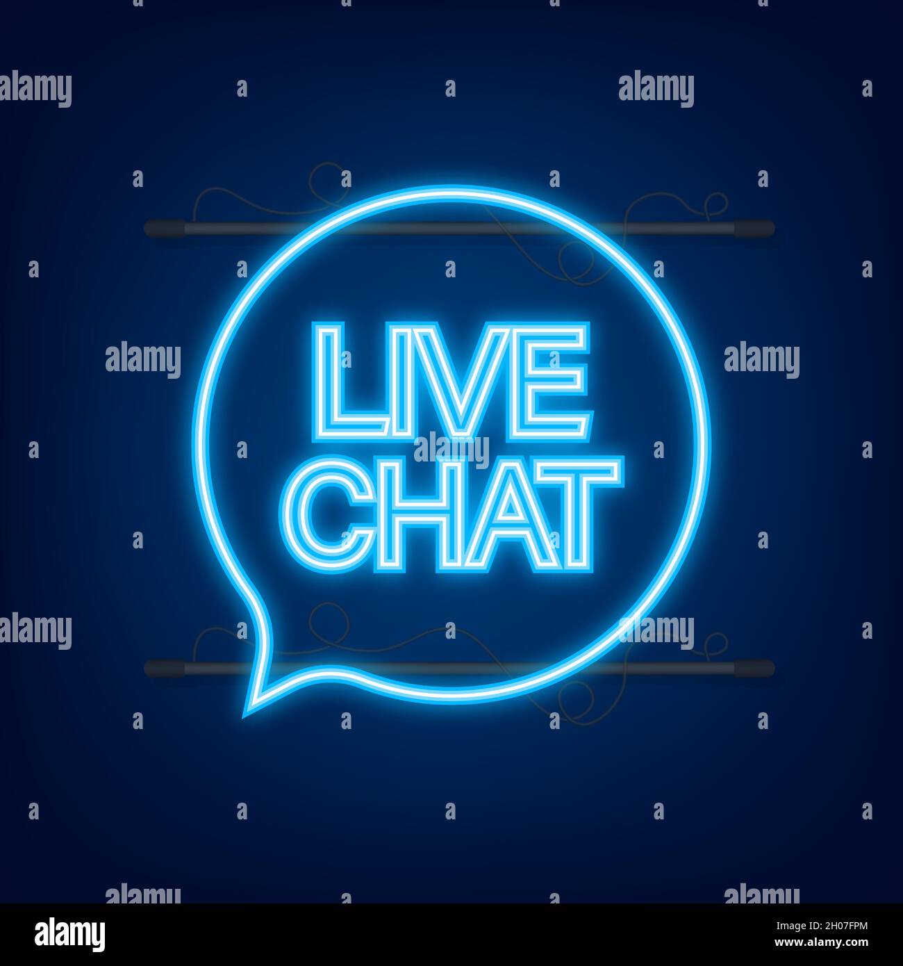 live chat speech bubbles concept. Neon icon. Vector stock illustration ...