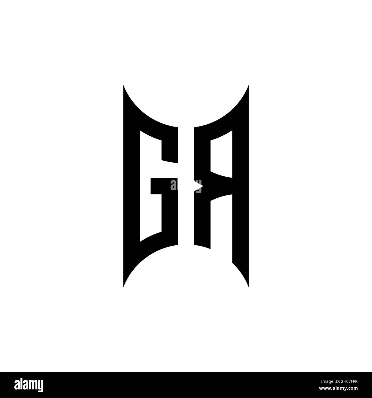 GR Monogram geometric shape style template. Monogram initial design ...