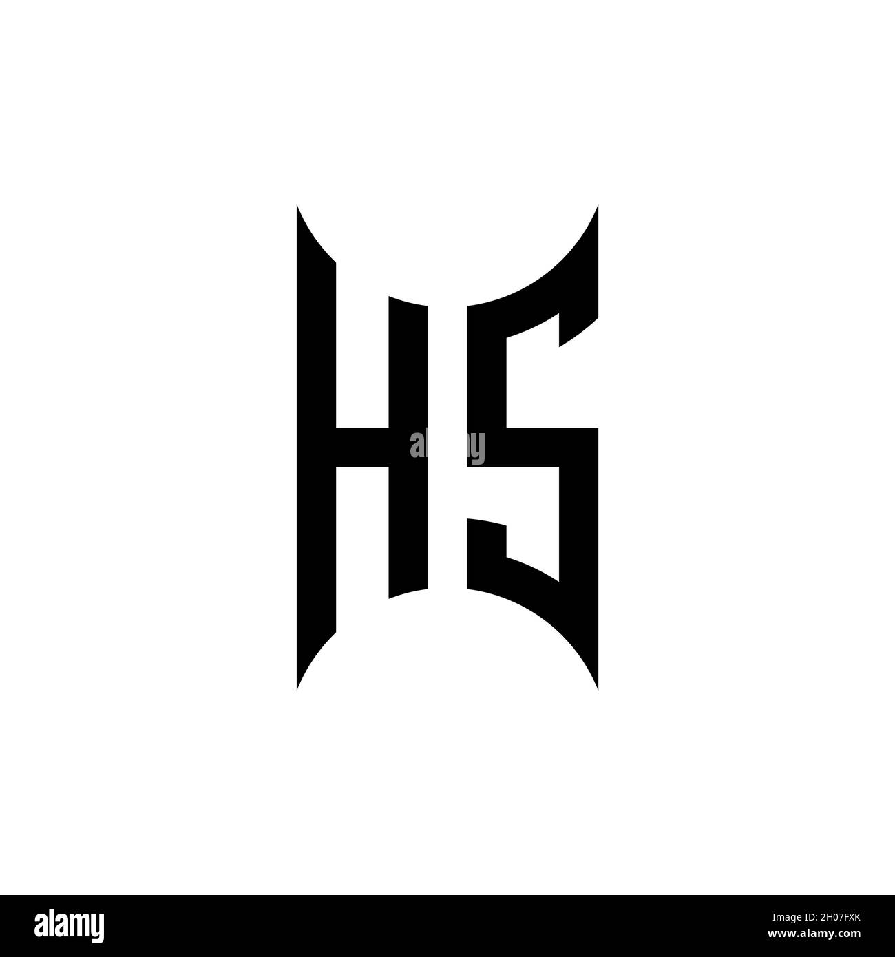 HS Monogram geometric shape style template. Monogram initial design ...