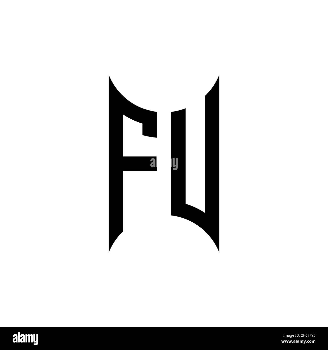 FU Monogram geometric shape style template. Monogram initial design ...