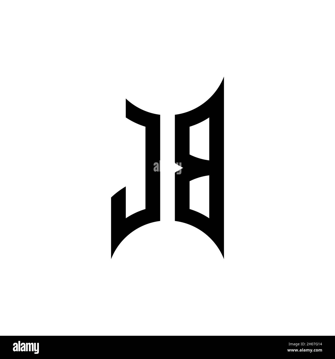 JB Monogram geometric shape style template. Monogram initial design ...