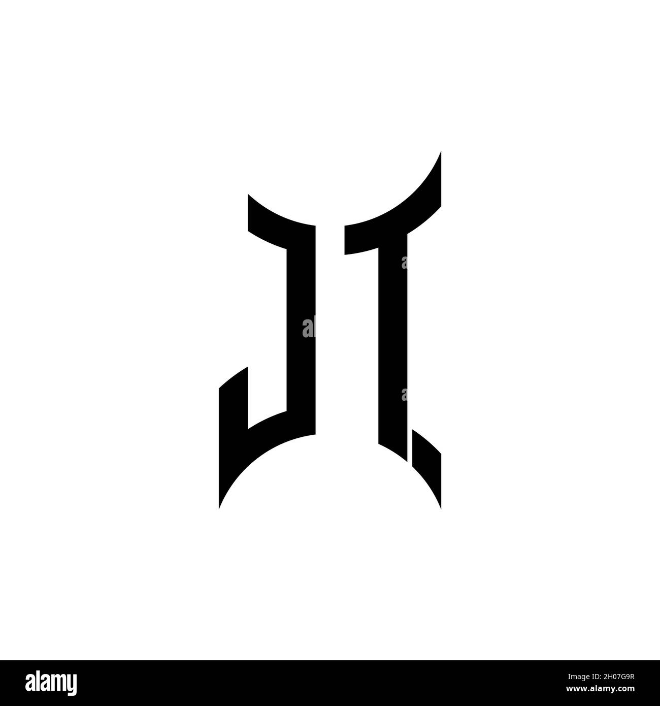 JT Monogram geometric shape style template. Monogram initial design ...