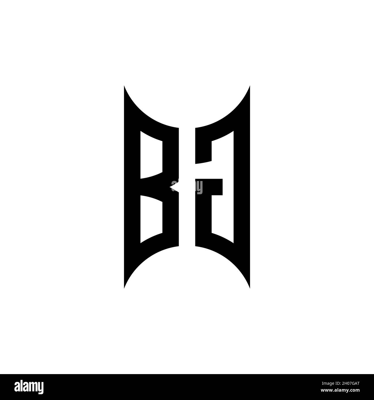 BG Monogram geometric shape style template. Monogram initial design ...