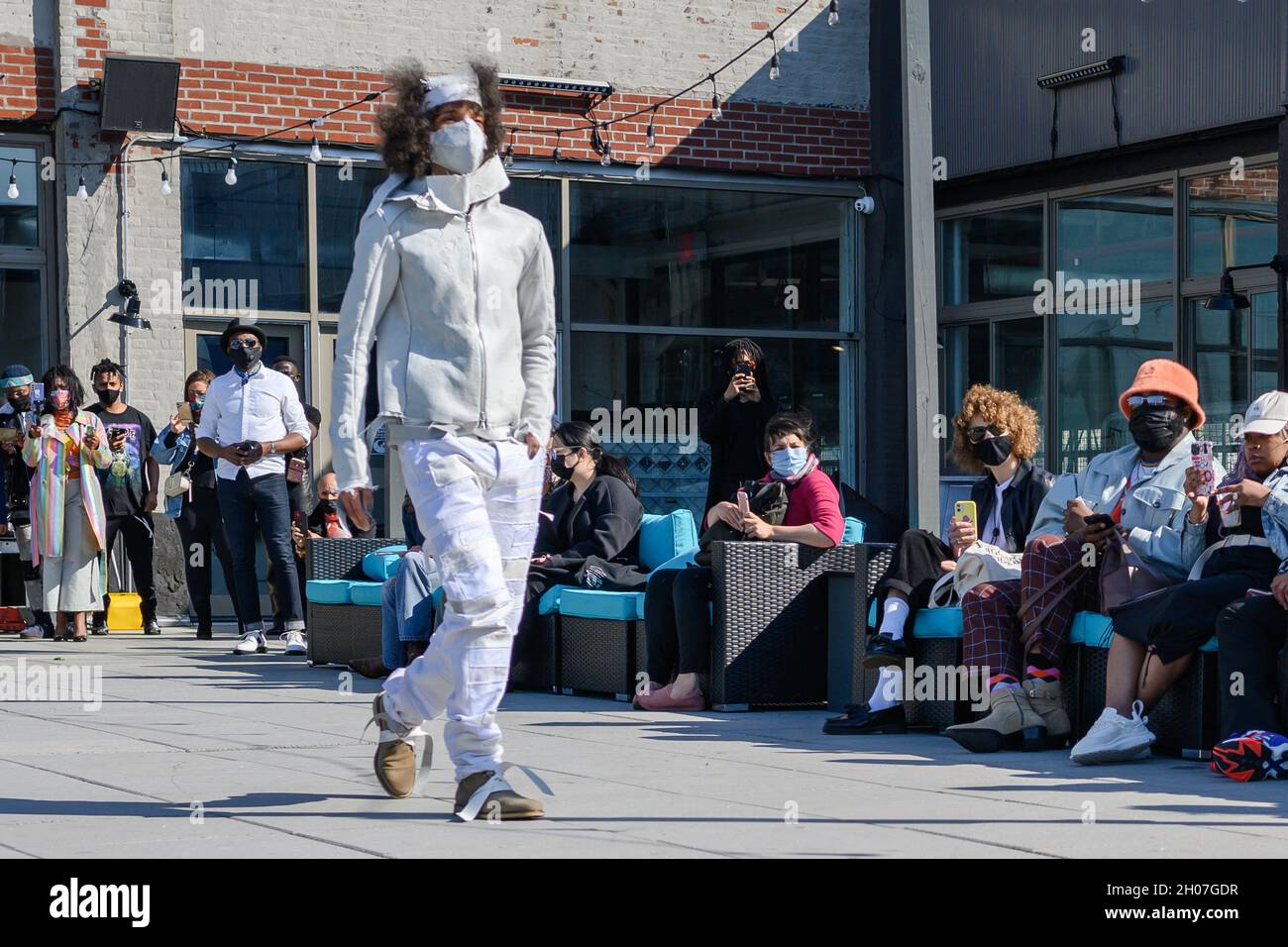 Designer Zam Barrett's show at Brooklyn Fashion Week April 2021 Stock ...