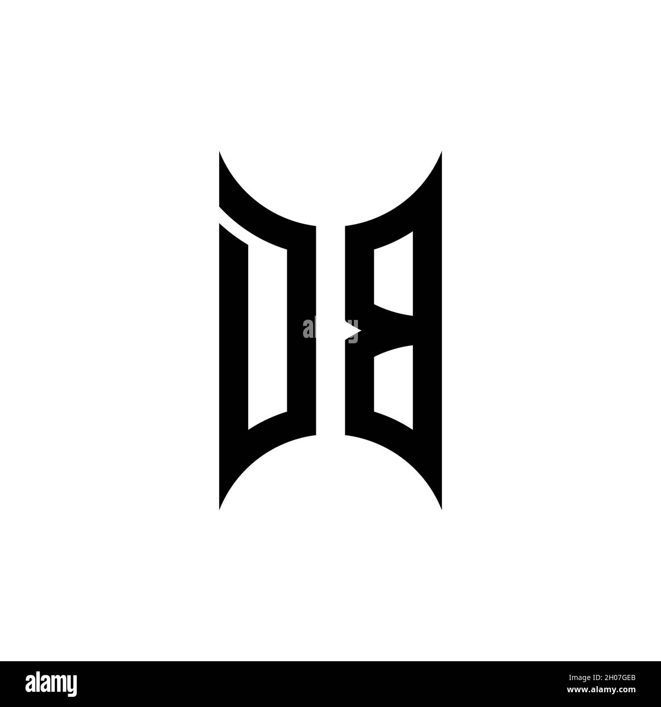 DB Monogram geometric shape style template. Monogram initial design ...