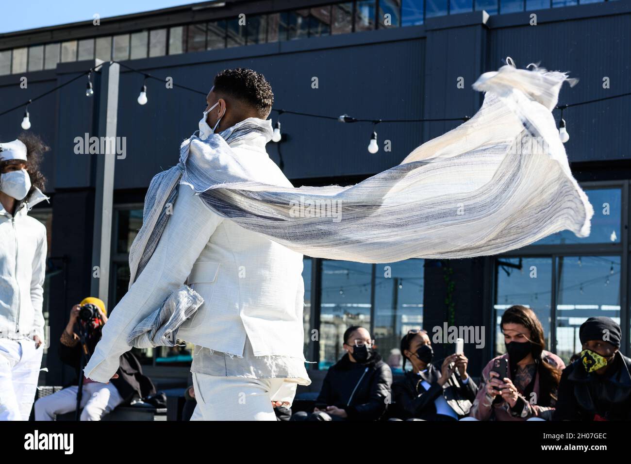 Designer Zam Barrett's show at Brooklyn Fashion Week April 2021 Stock ...