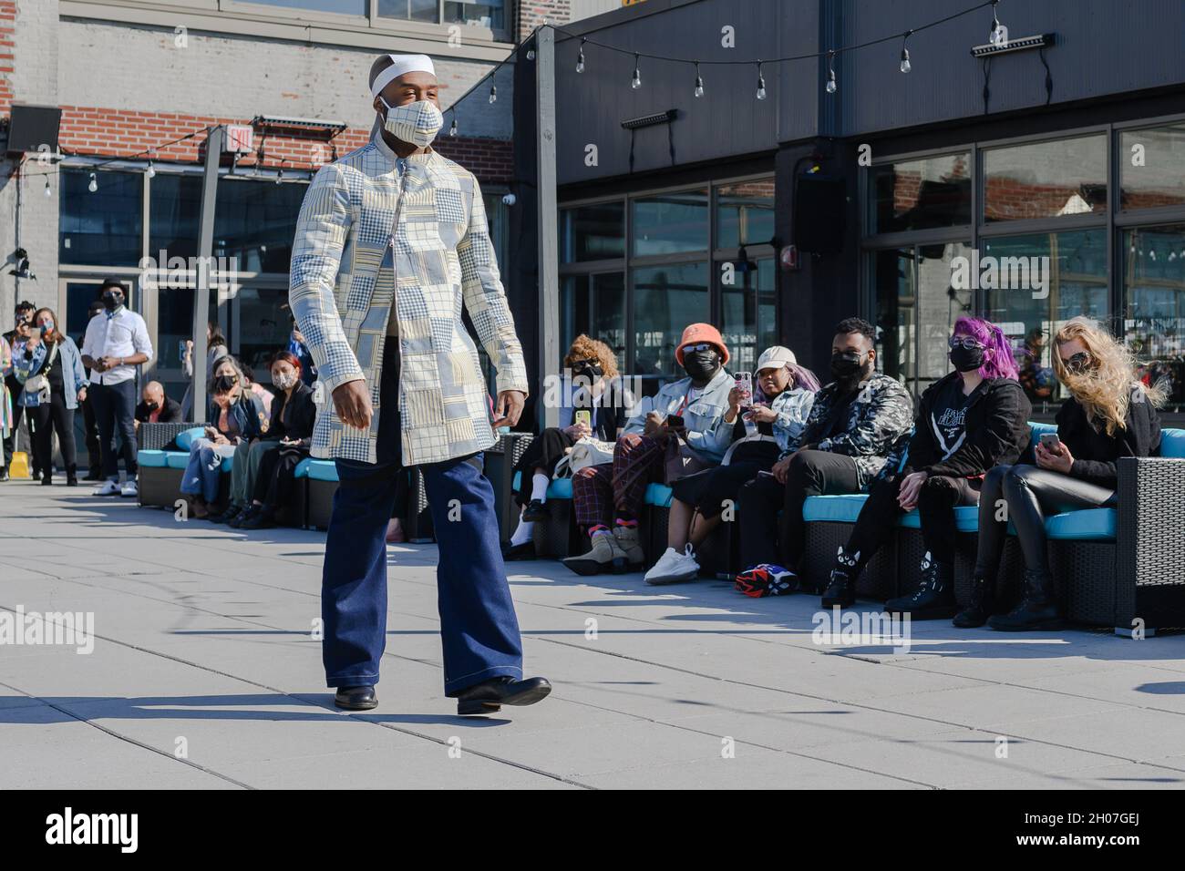 Designer Zam Barrett's show at Brooklyn Fashion Week April 2021 Stock ...