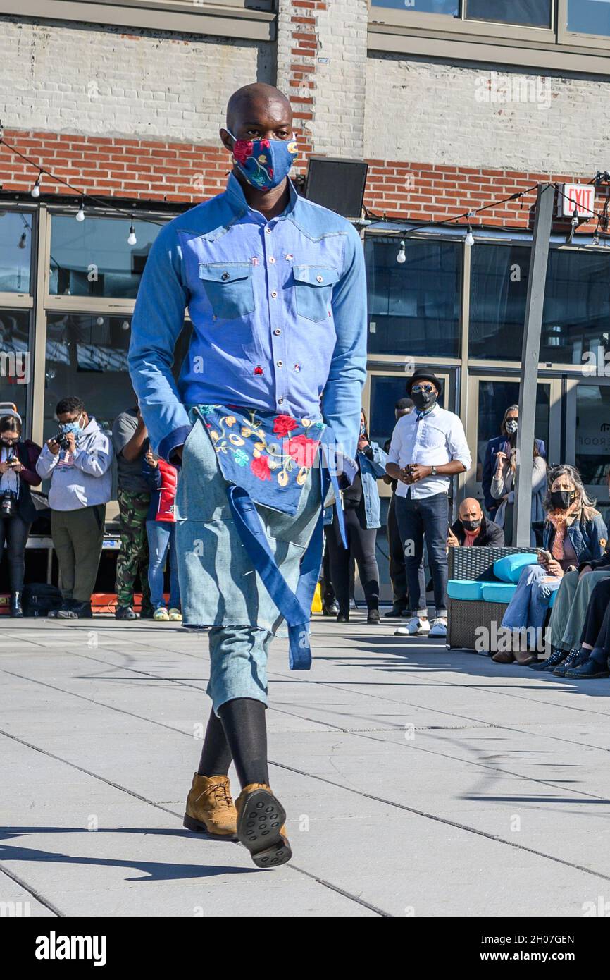 Designer Zam Barrett's show at Brooklyn Fashion Week April 2021 Stock ...