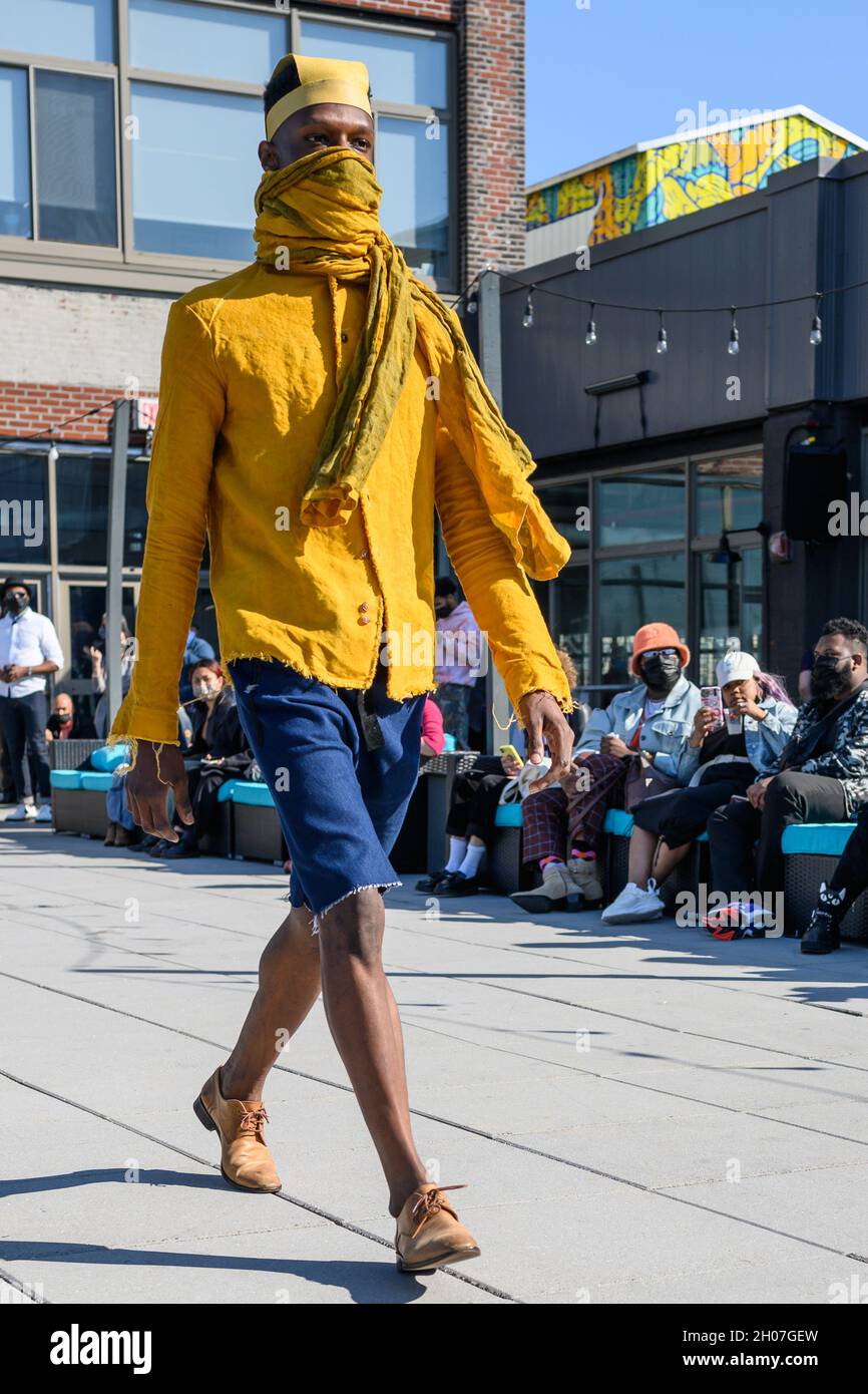 Designer Zam Barrett's show at Brooklyn Fashion Week April 2021 Stock ...