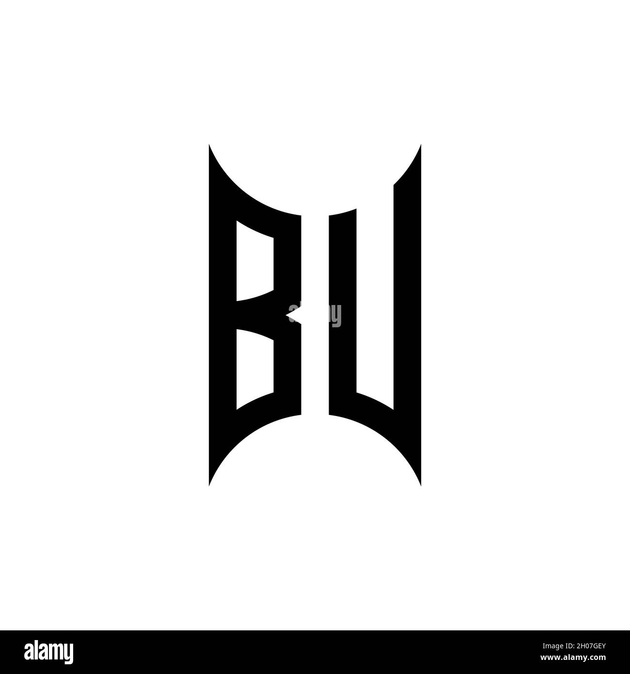 BU Monogram geometric shape style template. Monogram initial design ...