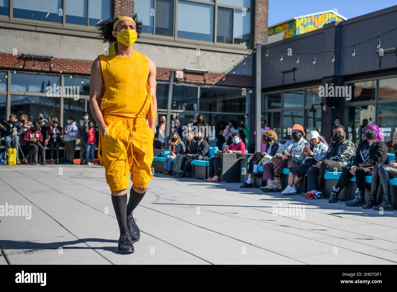 Designer Zam Barrett's show at Brooklyn Fashion Week April 2021 Stock ...