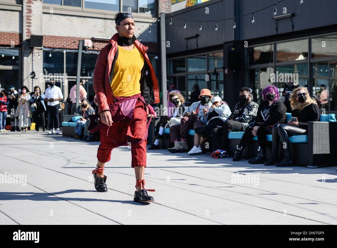 Designer Zam Barrett's show at Brooklyn Fashion Week April 2021 Stock ...